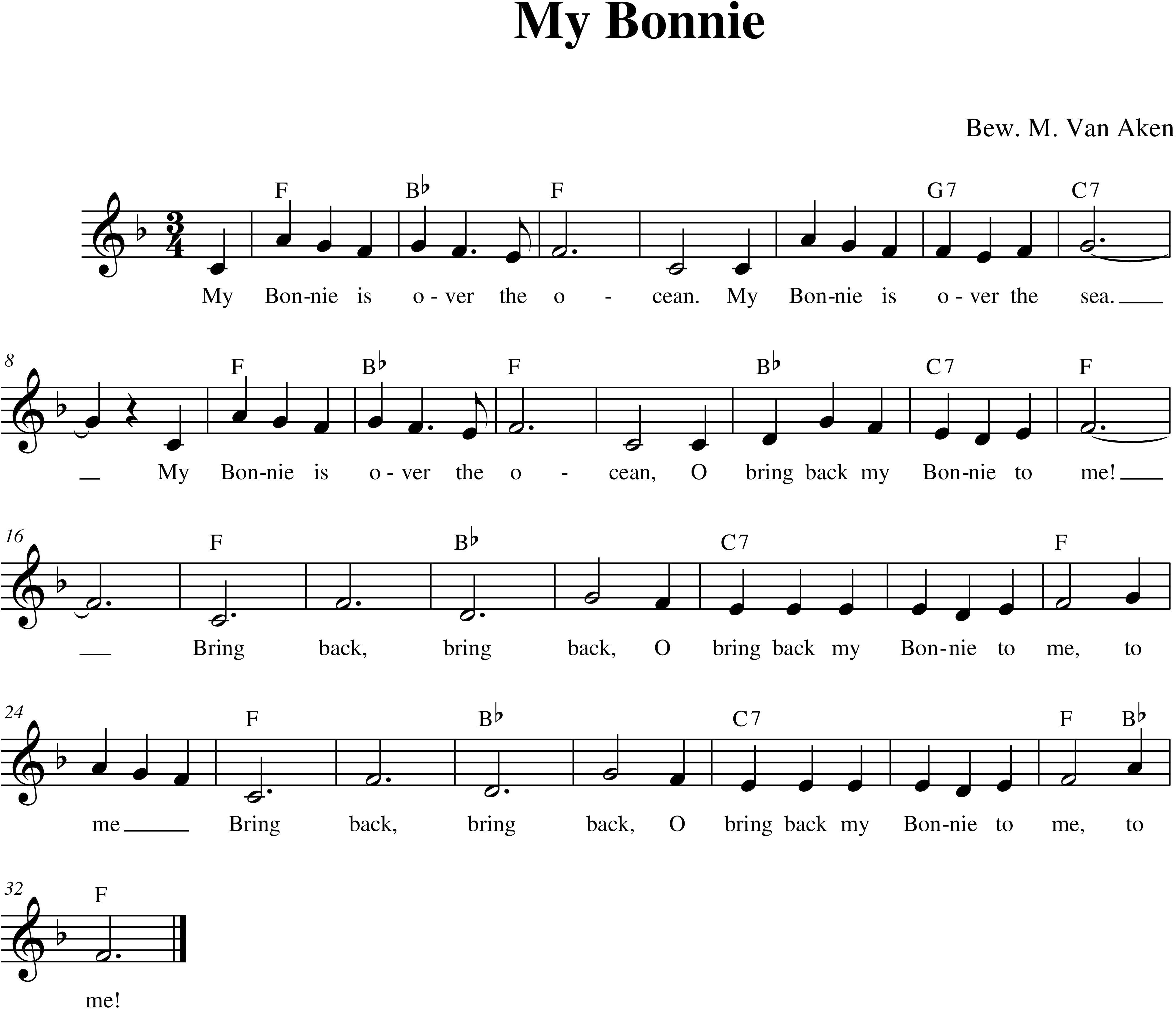 My Bonnie - Partituren Studentencodex